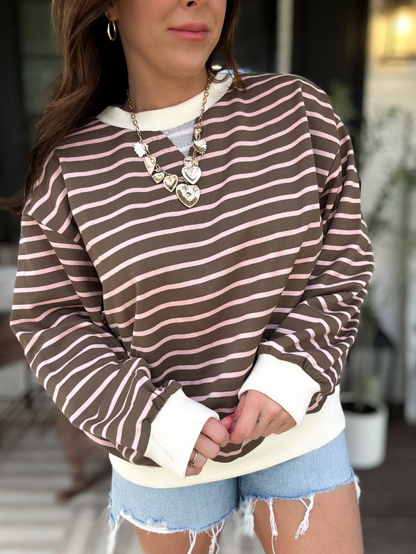 Tatum Striped French Terry Pullover - Tennessee Jane