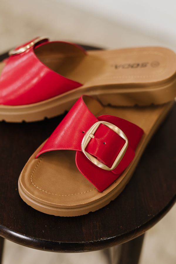 Strawberry Slip on Slide in Delight Red - Tennessee Jane