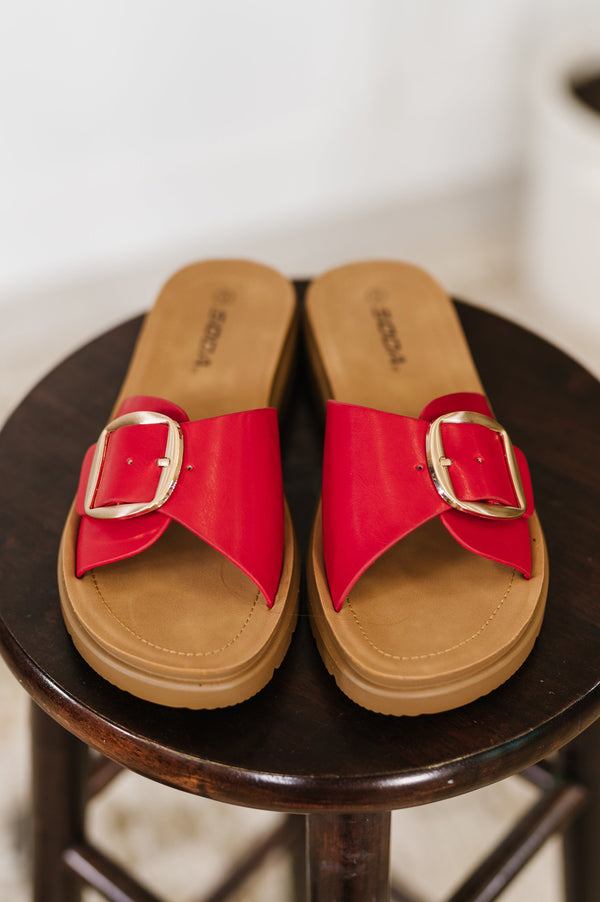 Strawberry Slip on Slide in Delight Red - Tennessee Jane